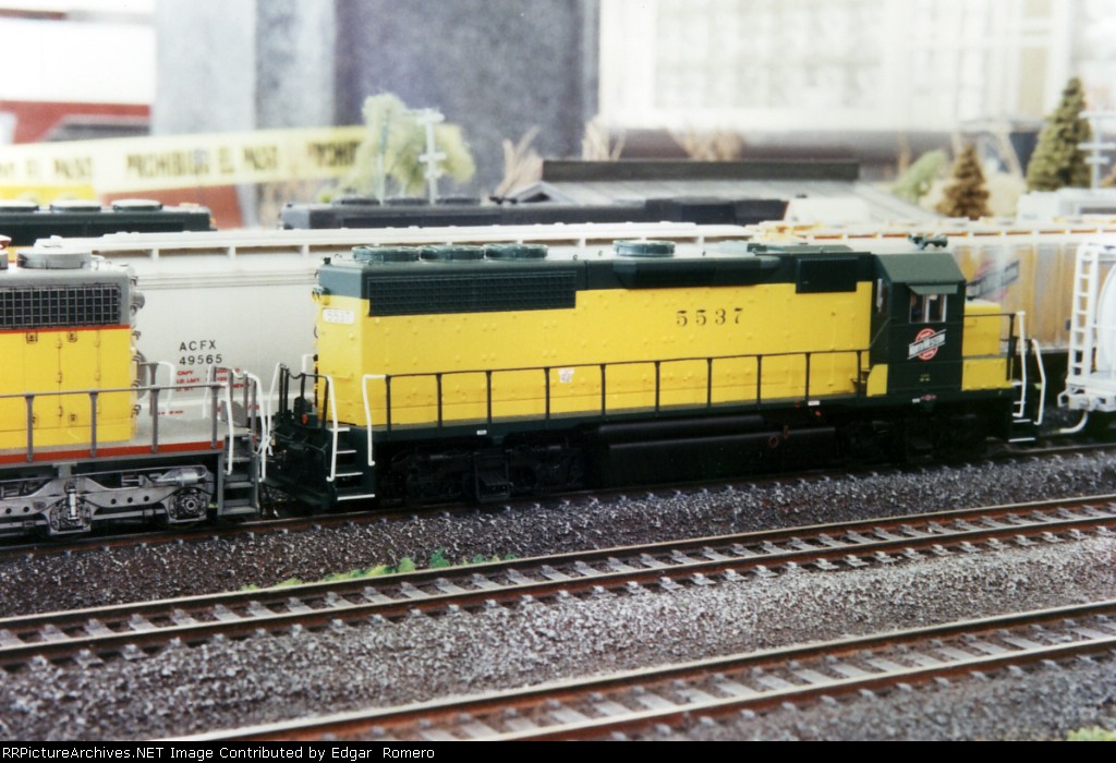 A CNW GP-40 posses to the camera